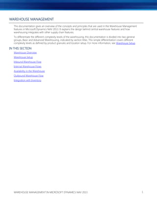 Warehouse Management in Microsoft Dynamics NAV 2013 | PDF