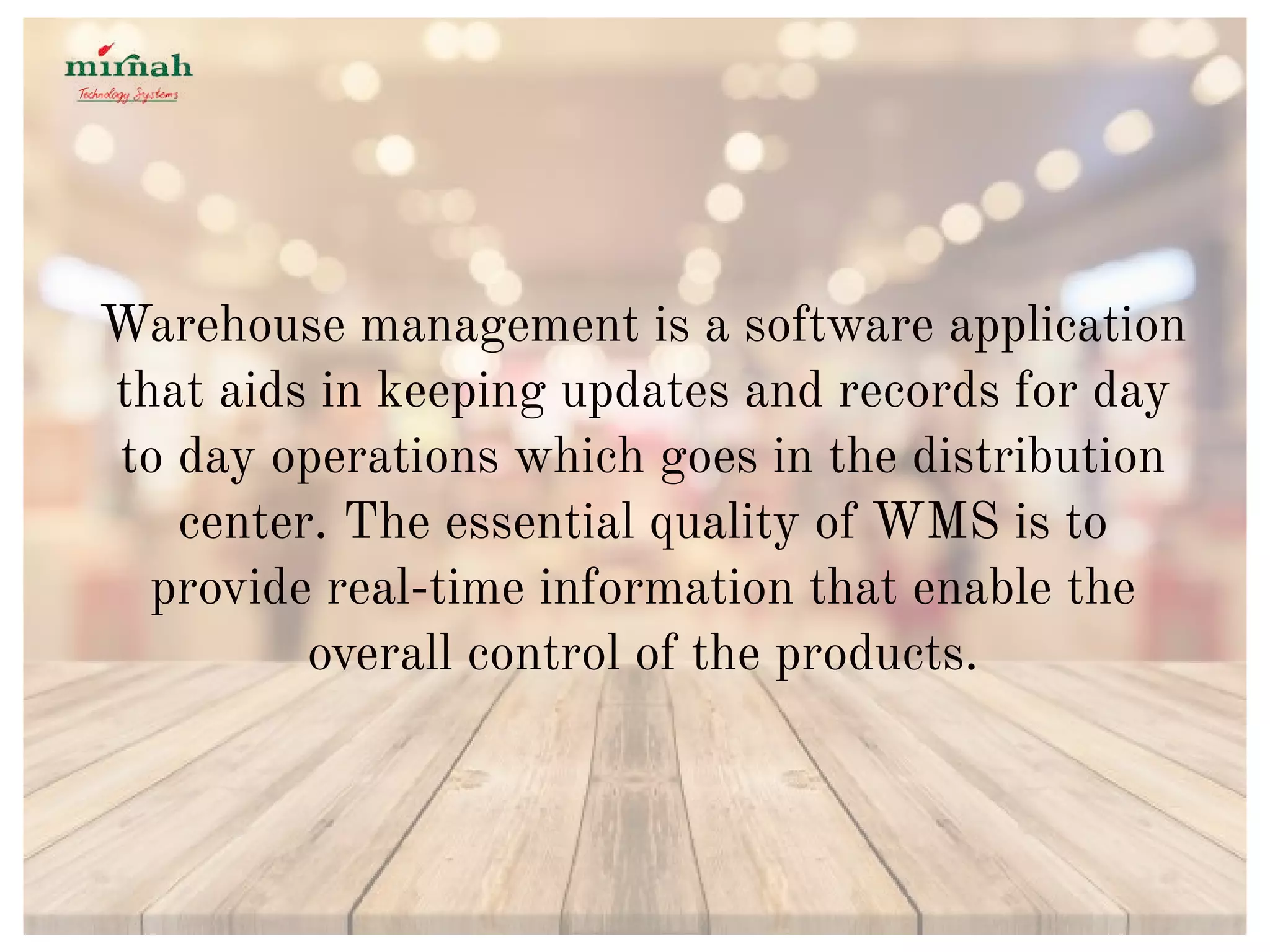 Warehouse management service - Mirnah Technology System | PDF