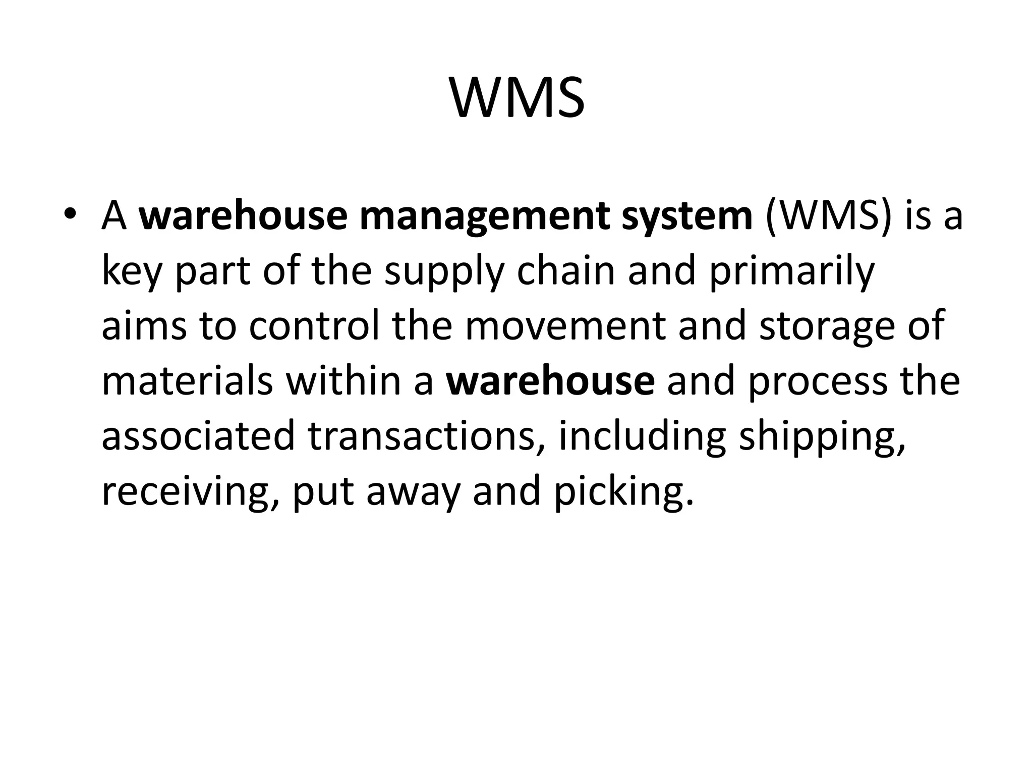 Warehouse management system | PPTX