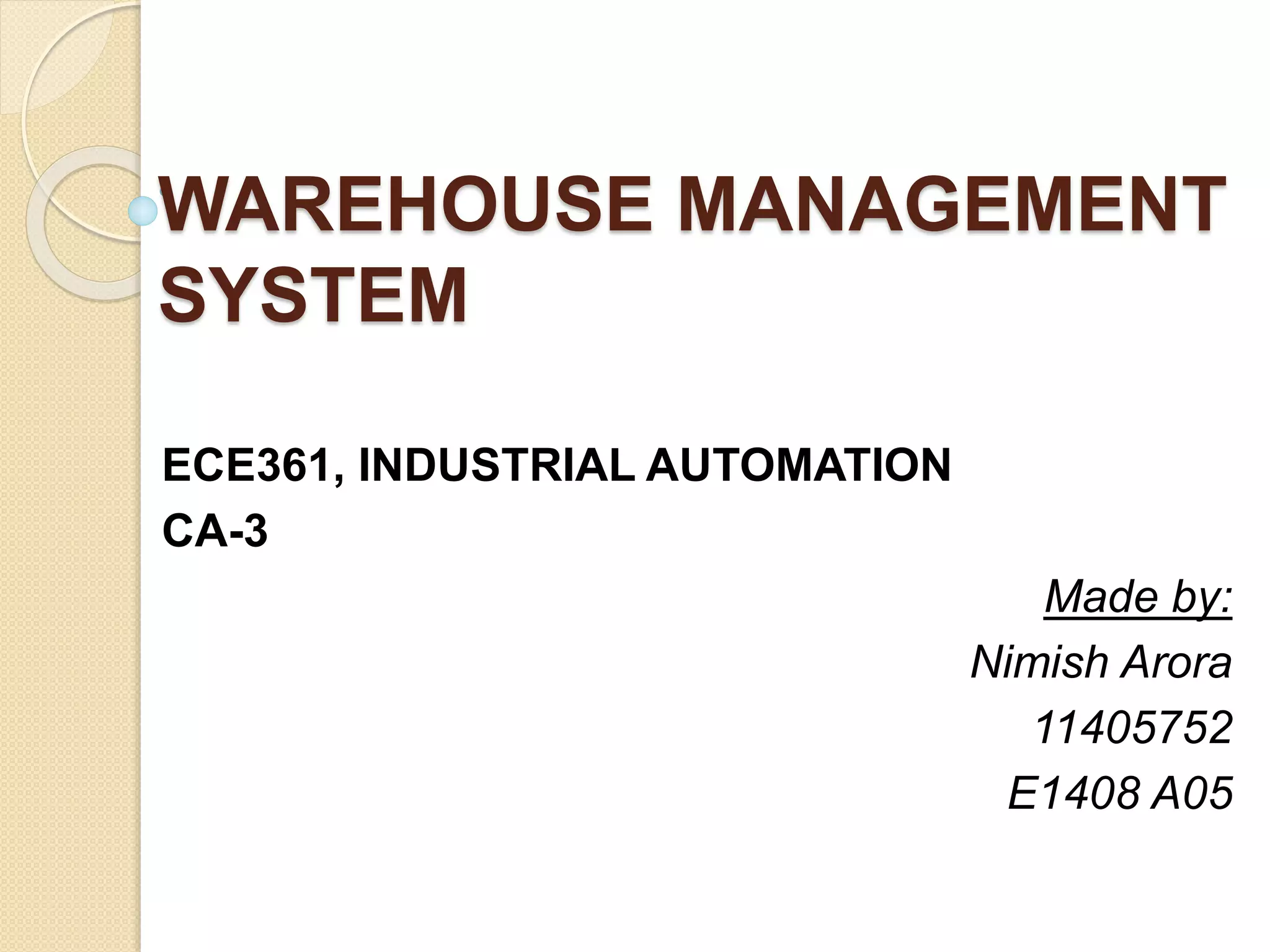 Warehouse management system presentation | PPTX