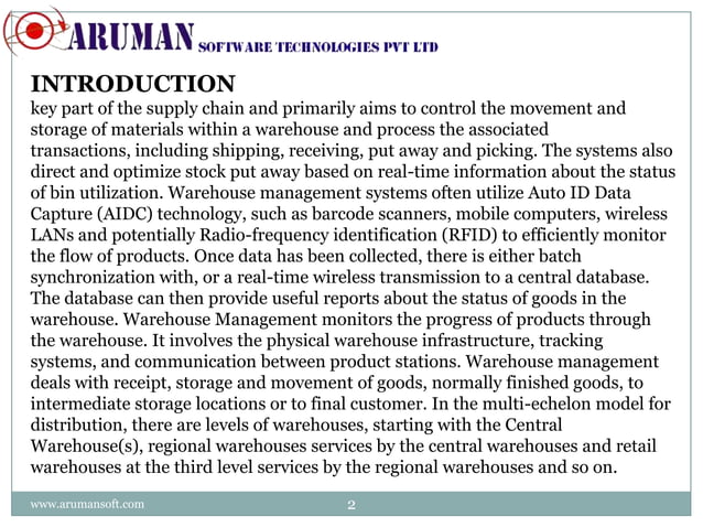 Warehouse management using rfid | PPTX