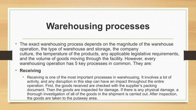 Warehouse operations.pptx how warehouse works | PPT