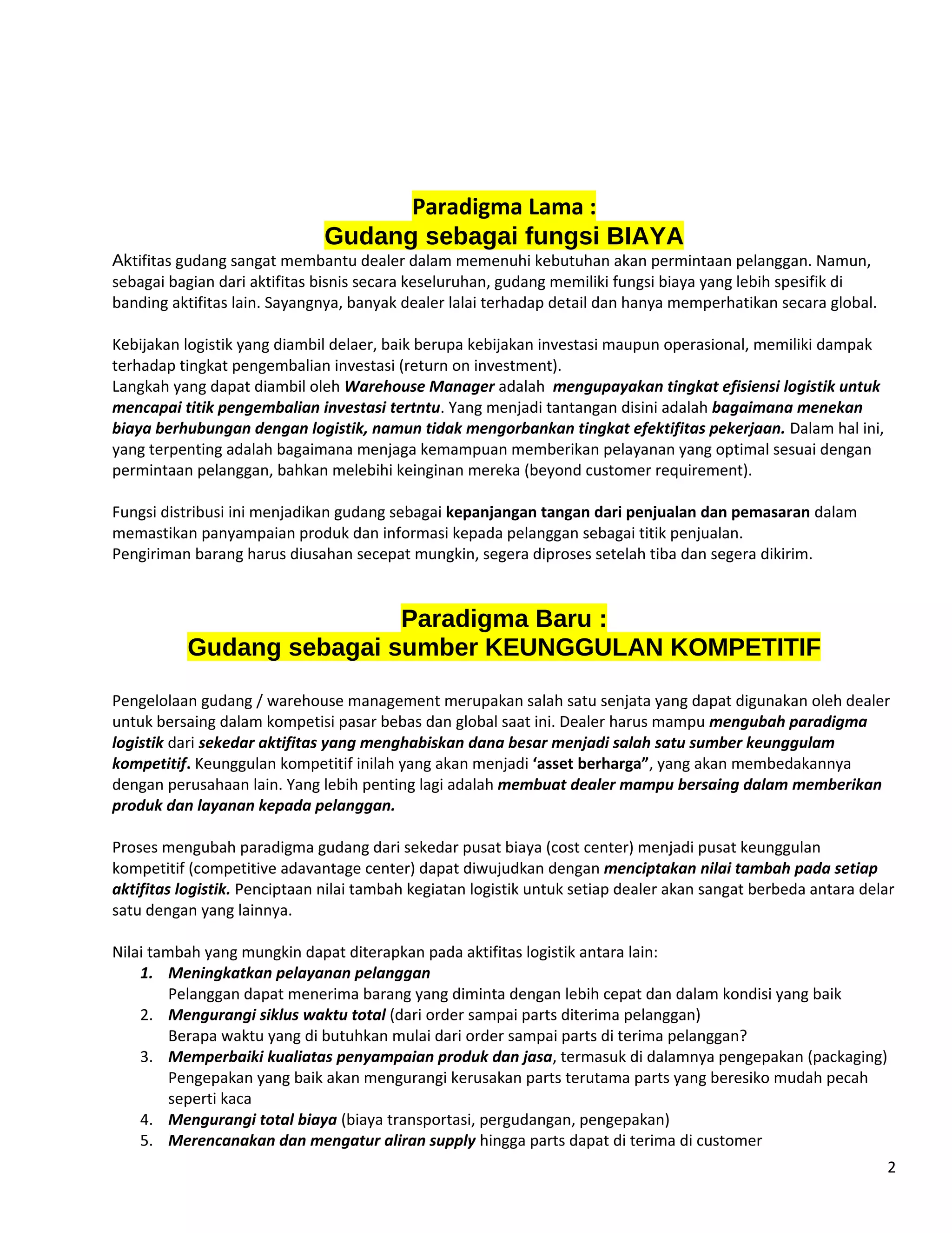 Warehouse,Paradigma Baru | DOC