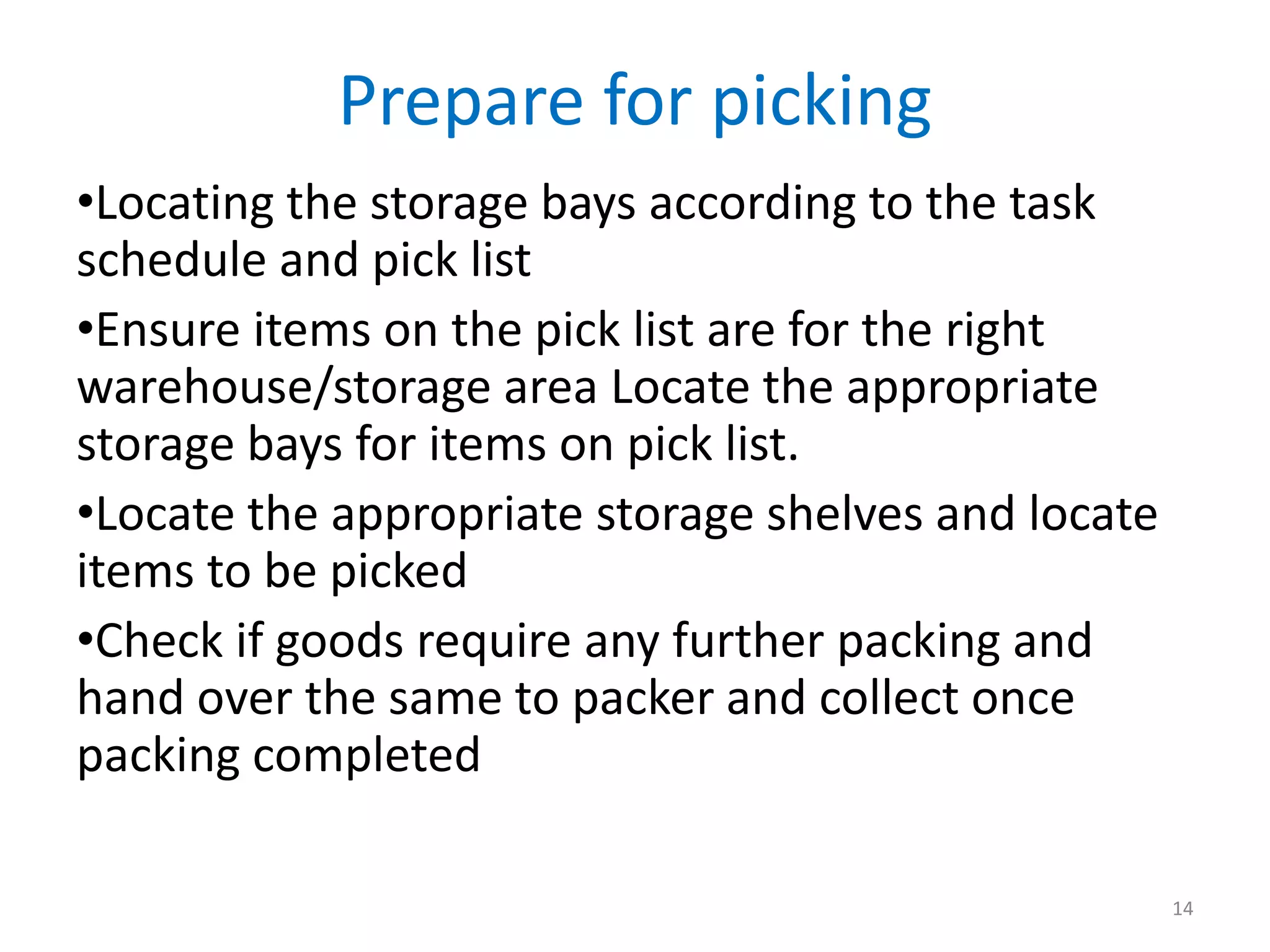 Ware house picker | PPTX