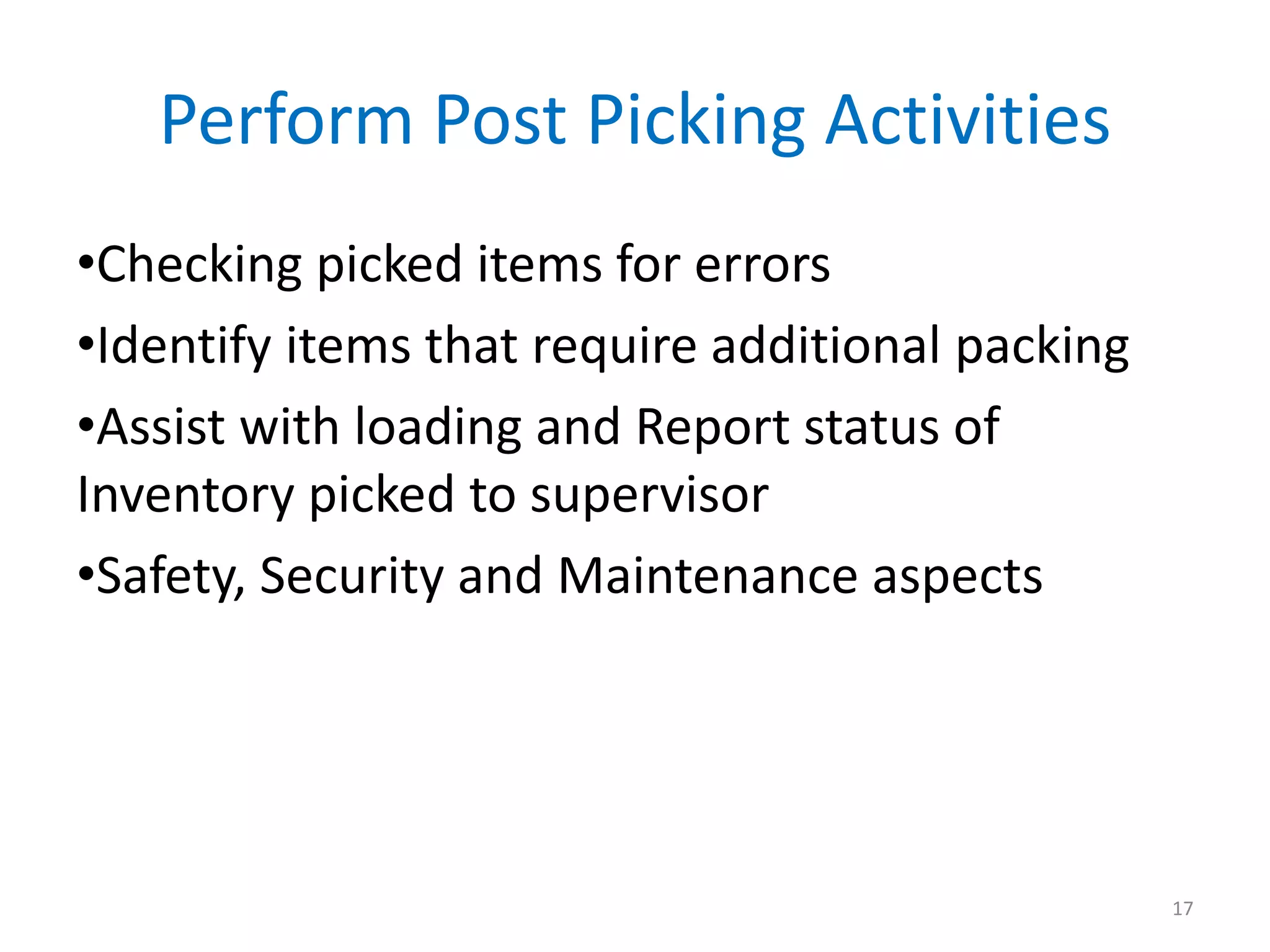 Ware house picker | PPTX