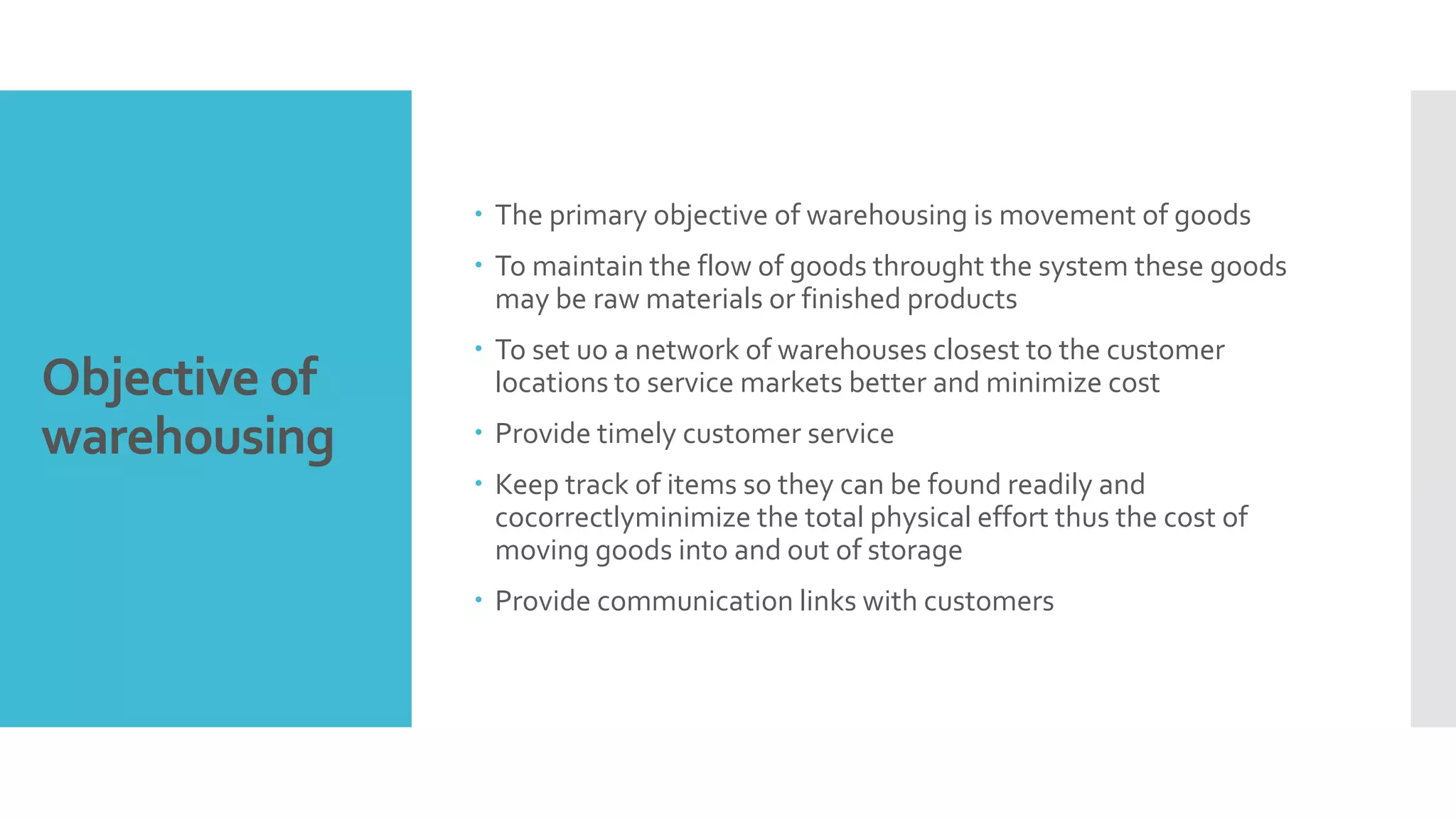 Warehouse and storage | PPTX