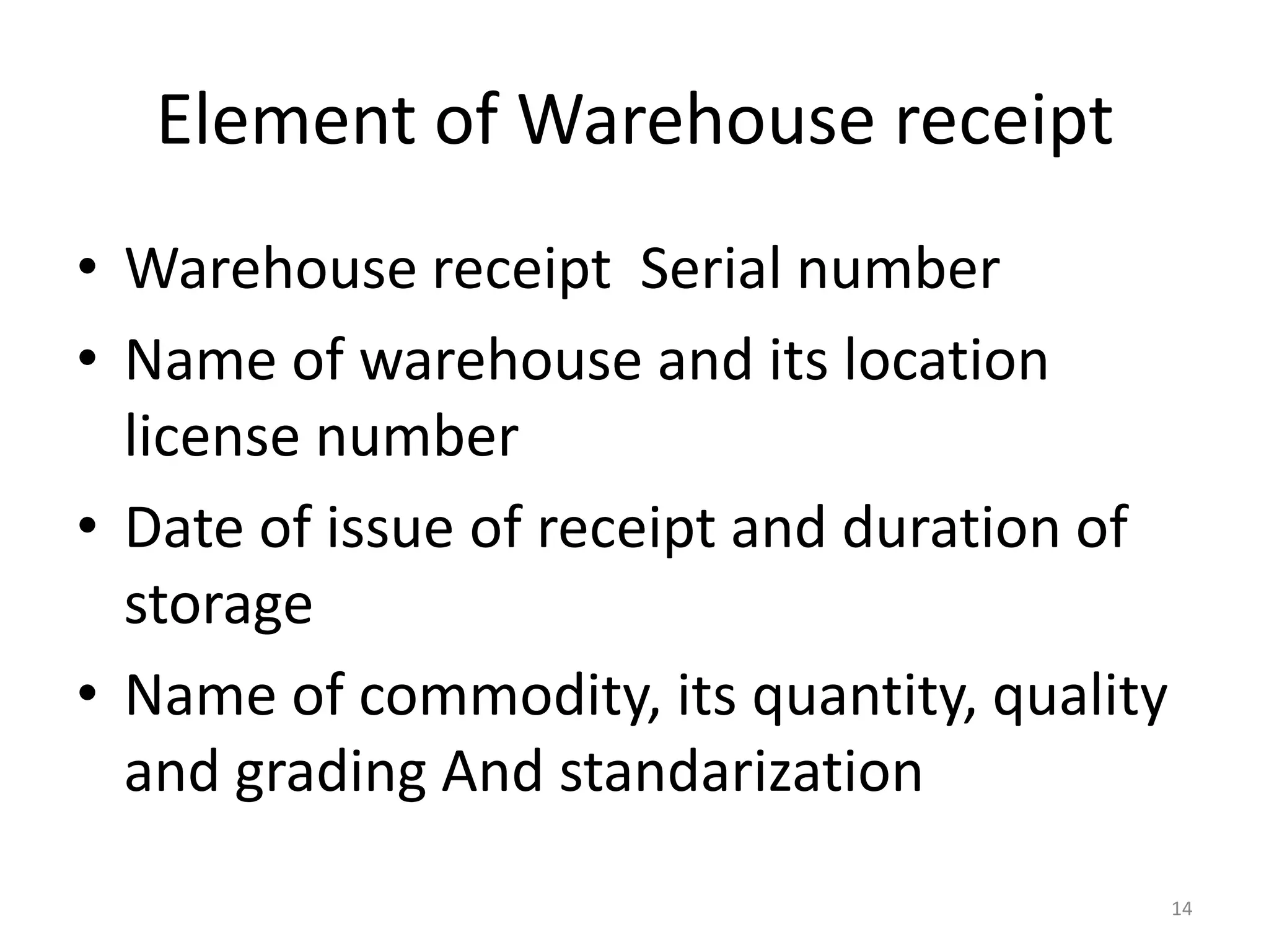 Warehouse Receipt and Collateral Management | PPTX