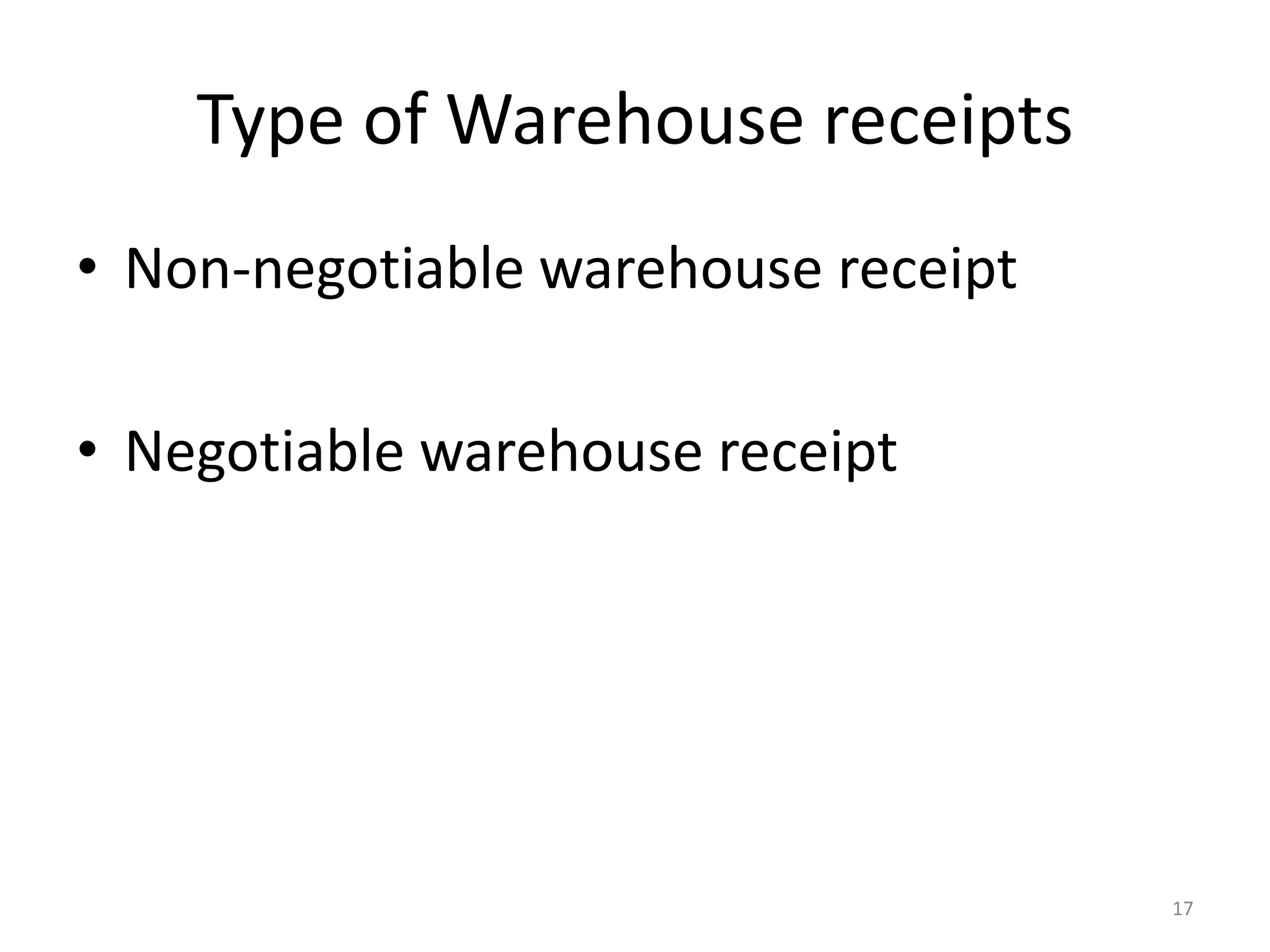 Warehouse Receipt and Collateral Management | PPTX