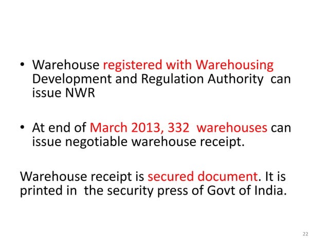 Warehouse Receipt and Collateral Management | PPTX