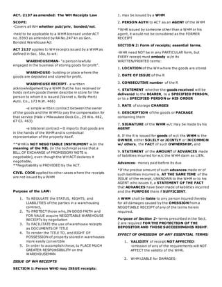 Warehouse receipts law notes | DOCX