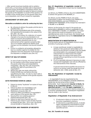Warehouse receipts law notes | DOCX