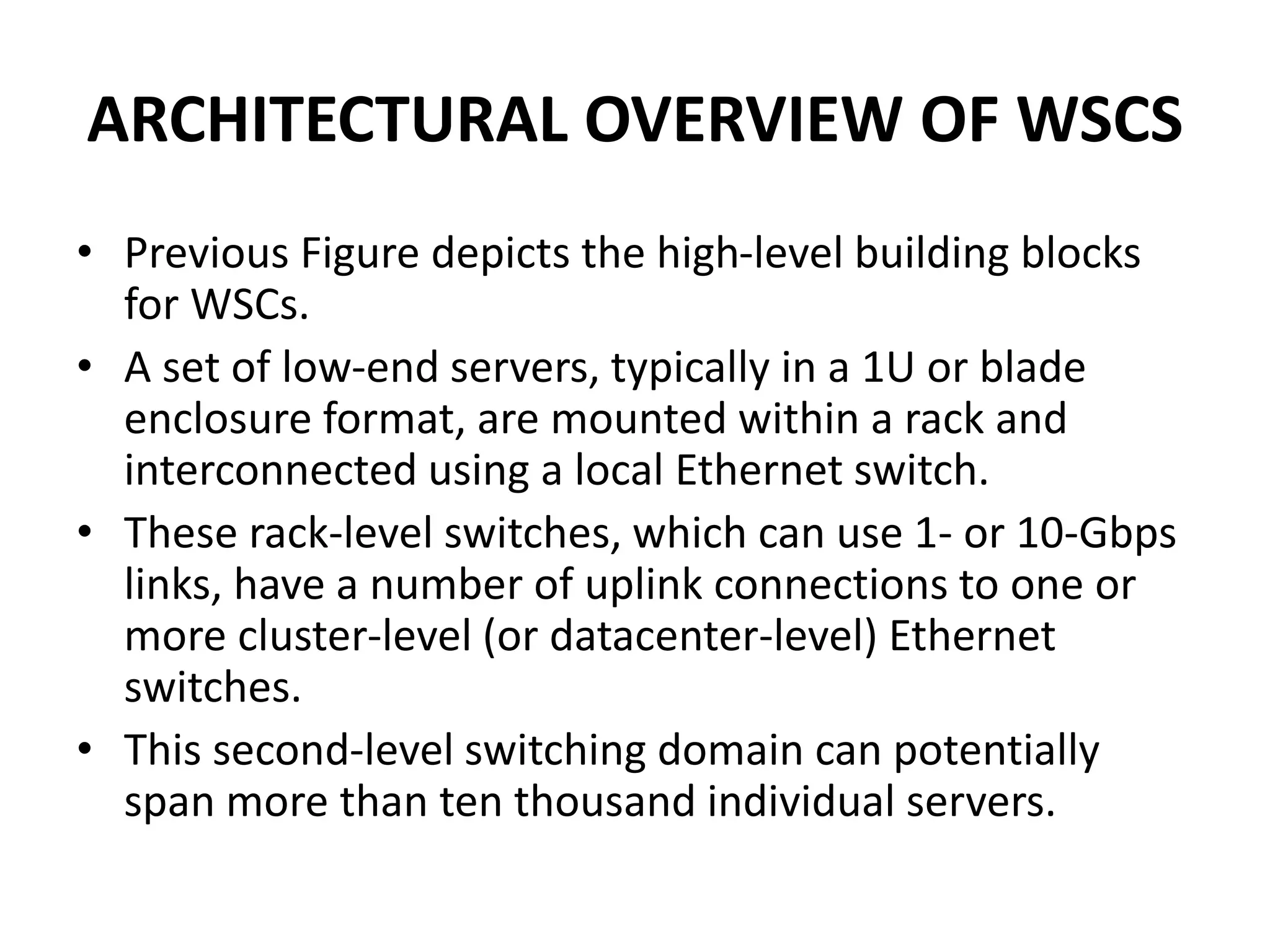 Warehouse scale computer | PPTX | Computer Networking | Computing