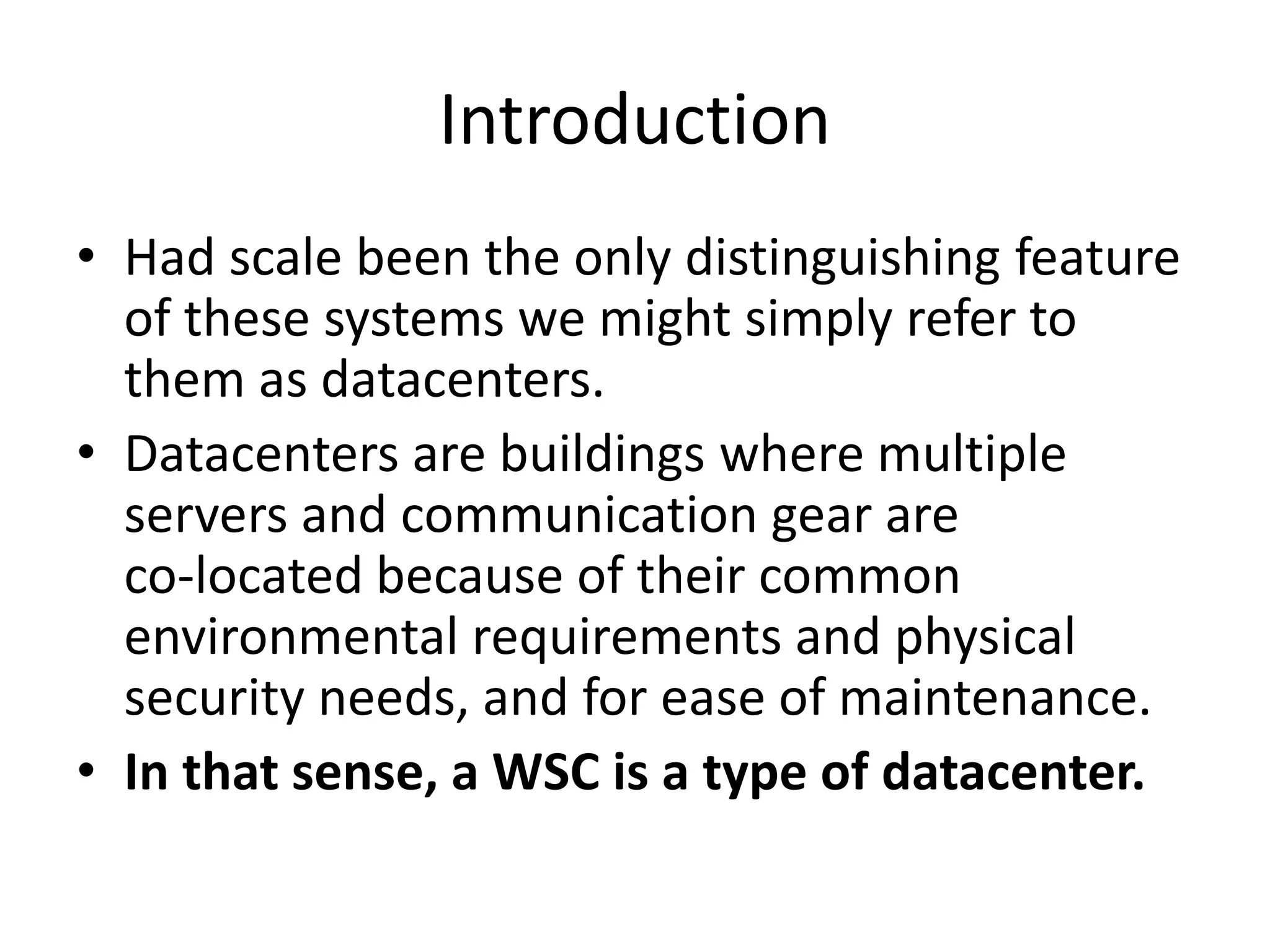 Warehouse scale computer | PPTX | Computer Networking | Computing