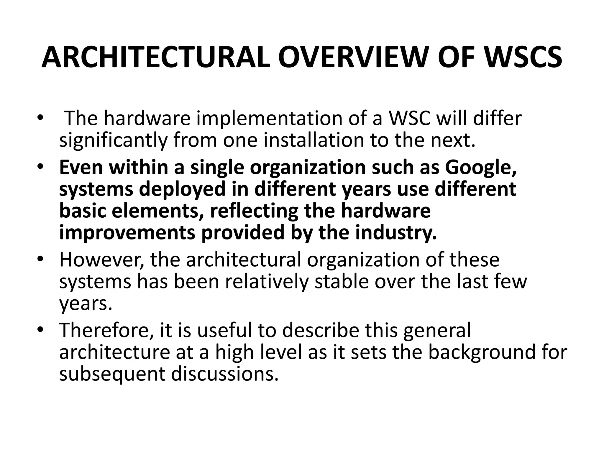 Warehouse scale computer | PPTX | Computer Networking | Computing