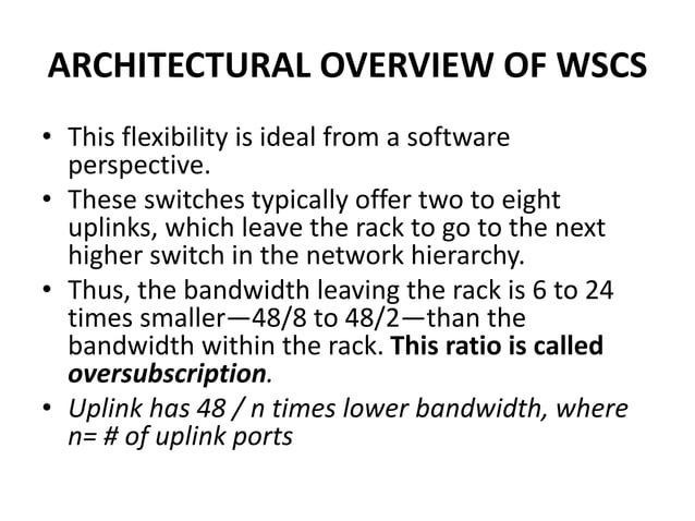 Warehouse scale computer | PPTX | Computer Networking | Computing
