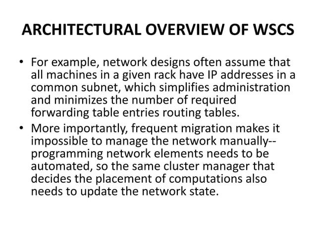 Warehouse scale computer | PPTX | Computer Networking | Computing