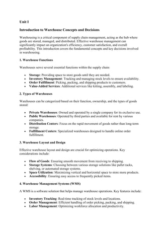 Warehouse Layout and Design,Warehouse Management Systems (WMS) | PDF