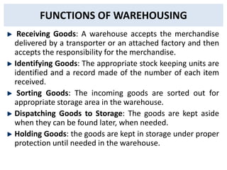 Functions Of Warehousing