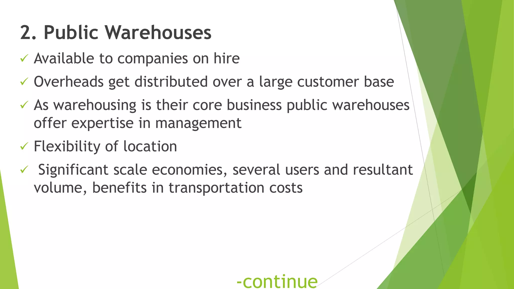 WAREHOUSING AND STORAGE IN SUPPLY CHAIN MANAGEMENT | PPTX