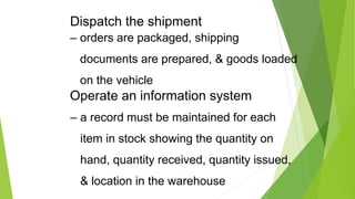 WAREHOUSING AND STORAGE IN SUPPLY CHAIN MANAGEMENT | PPTX