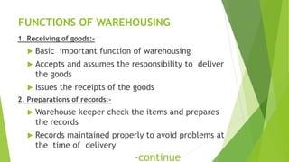 Functions Of Warehousing