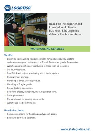 Warehousing_STS Logistics | PDF
