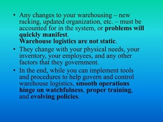 Ware housing in Logistics management | PPTX