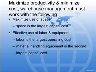WAREHOUSING MANAGEMENT | Supply Chain Management | PPTX
