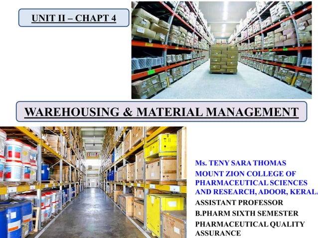 Warehousing & Material management | PPTX | Pharmaceutical Industry ...