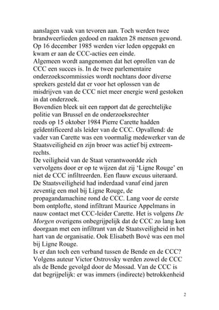 Waren CCC en Bende onderdelen van 1 groepering? | DOC