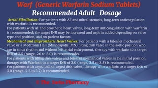 Warf (Generic Warfarin Sodium Tablets) | PPT
