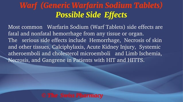 Warf (Generic Warfarin Sodium Tablets) | PPT