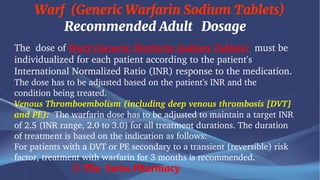 Warf (Generic Warfarin Sodium Tablets) | PDF