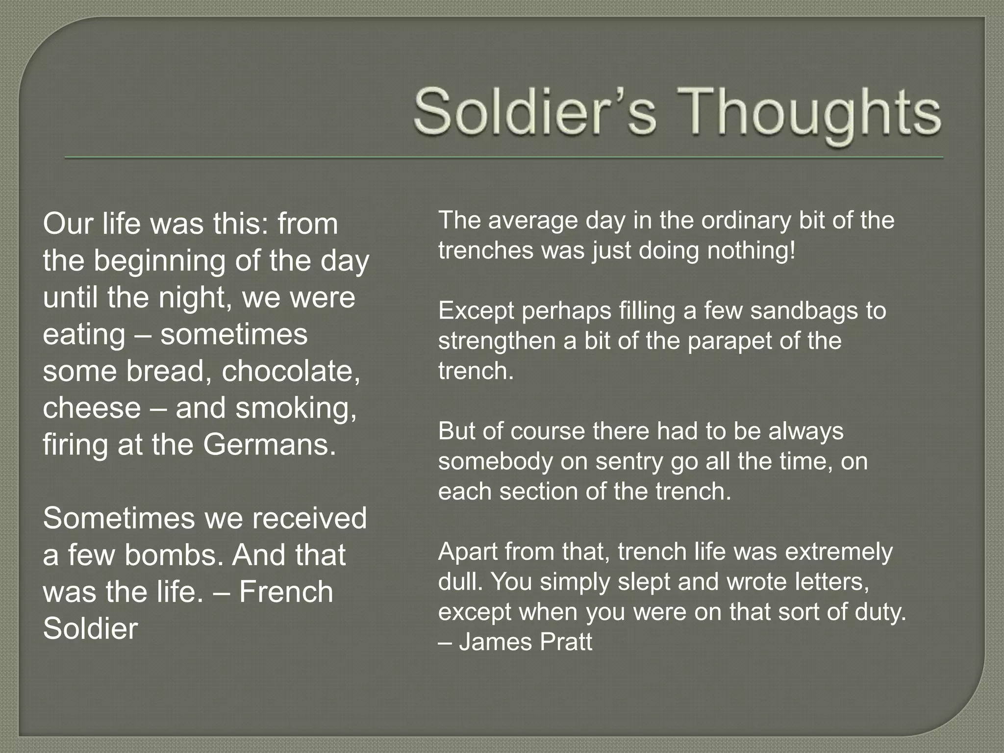 World War 1 Trench Life/Warfare | PPTX