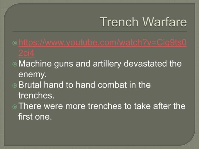 World War 1 Trench Life/Warfare | PPTX