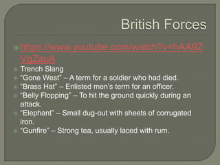 World War 1 Trench Life/Warfare | PPTX