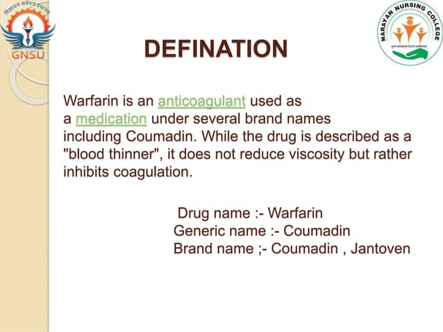 WARFARIN drug presentation powerpoint presentations.pptx