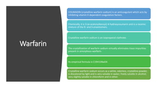 Warfarin presentation Hani alghamdi | PPTX