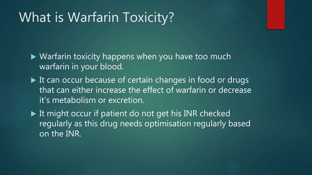 Warfarin toxicity.pptx | Blood Disorders | Diseases and Conditions