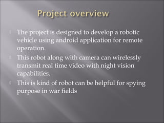 War field spying robot | PPT