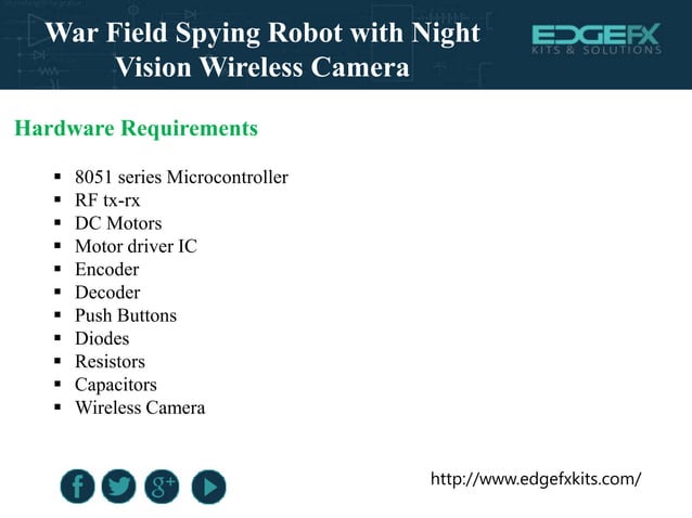 War Field Spying Robot with Night Vision Wireless Camera | PPTX