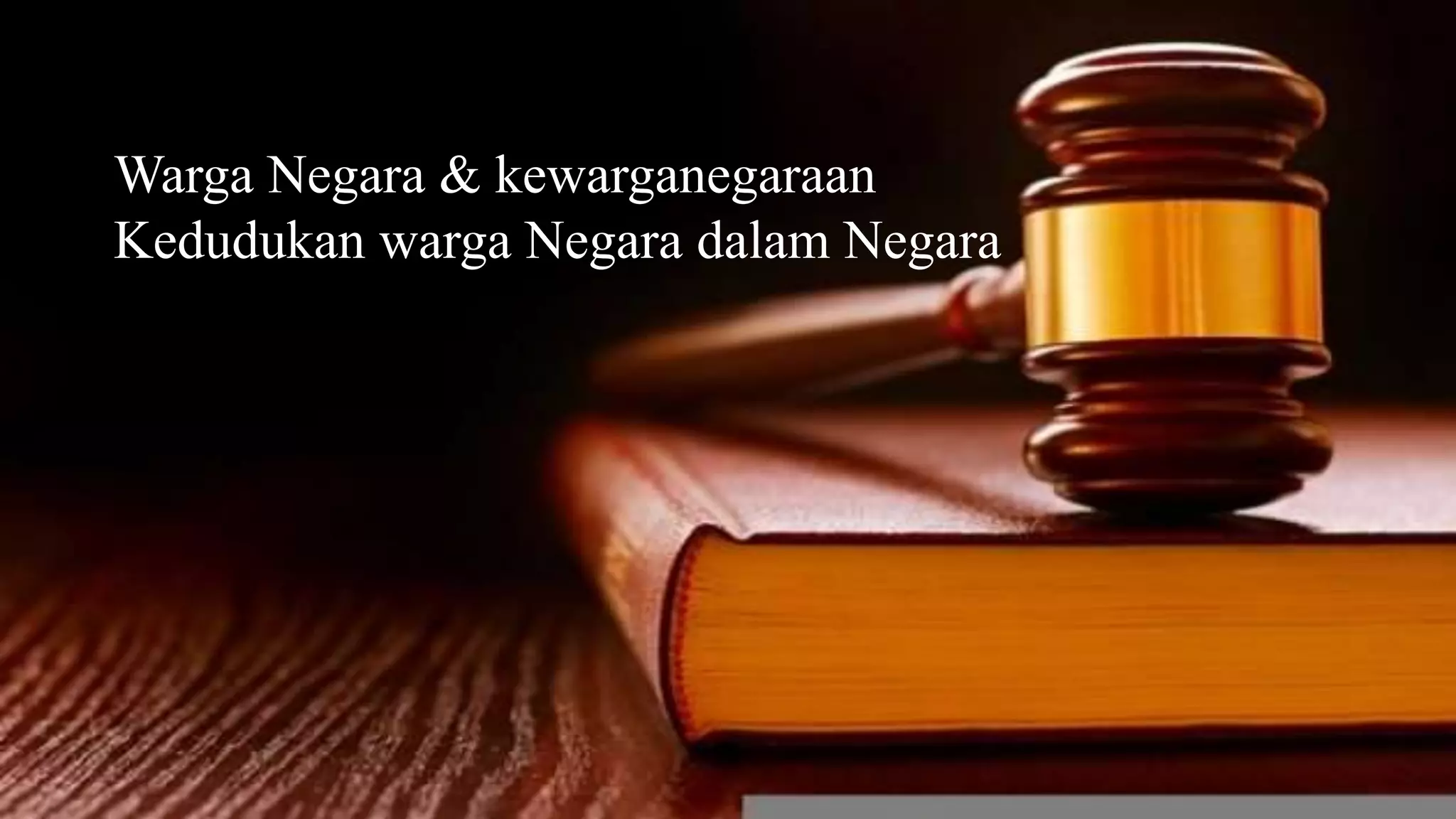 Warga Negara & kewarganegaraan: Kedudukan warga Negara dalam Negara | PPTX