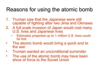 War in the pacific to atomic bomb | PPT