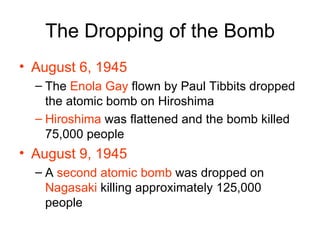 War in the pacific to atomic bomb | PPT