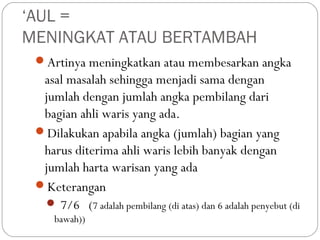 Waris islam aul dan radd | PPT