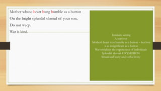 WAR IS KIND by Stephen crane, Background Biography | PPTX