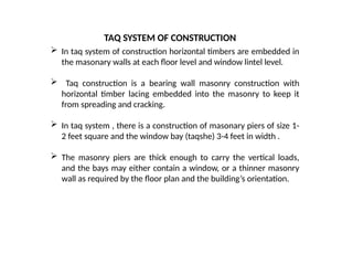 Traditional kashmiri architecture: Taq and dhajii- diwari construction ...