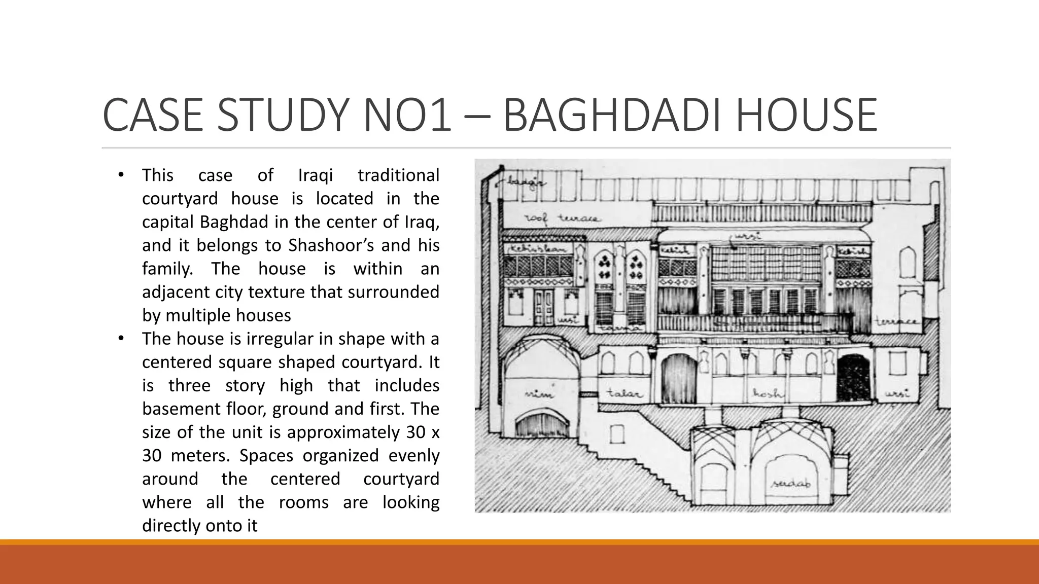 THE IRAQI TRADITIONAL COURTYARD HOUSE: MORPHOLOGICAL EXPLORATION | PPTX