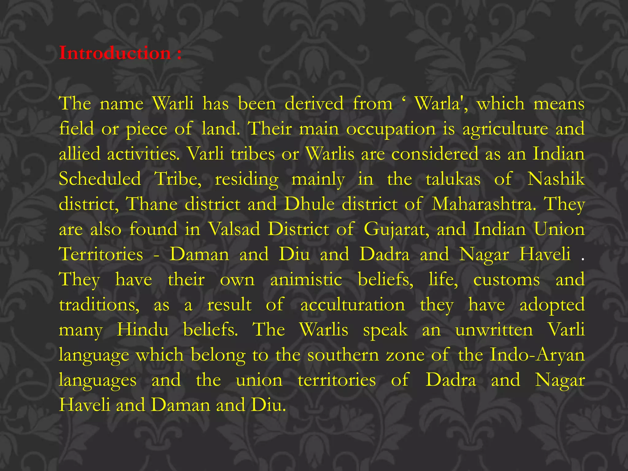 Warli tribe | PPTX