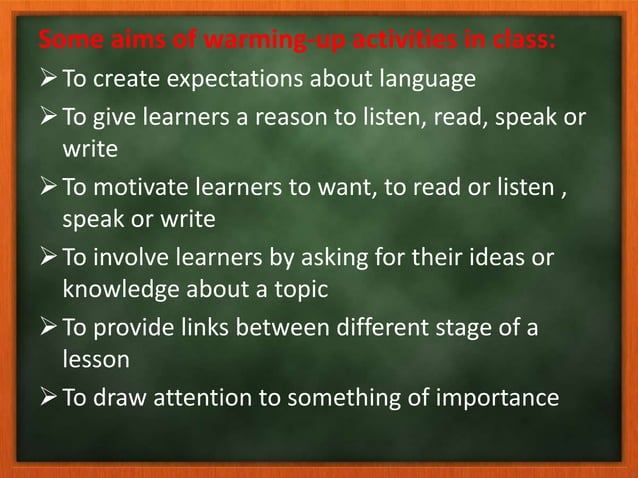 Warm up activities-uü | PPT